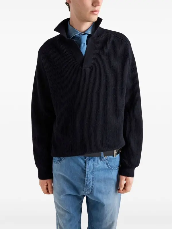 Prada Cashmere Polo Sweater