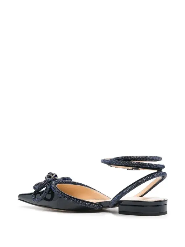 Mach & Mach Double Bow Ballerina Shoes - Blue