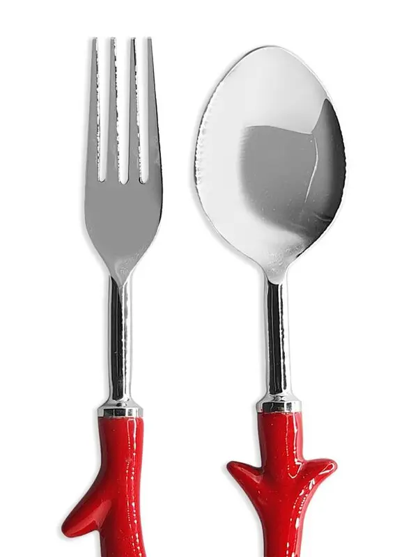 LES-OTTOMANS Coral Serving Cutlery - Red