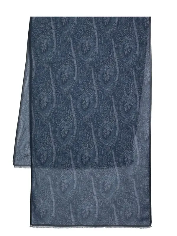 Etro Paisley-print Scarf - Blue