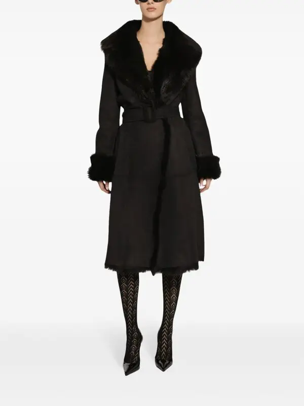 Dolce & Gabbana Belted Coat - N0000 Black