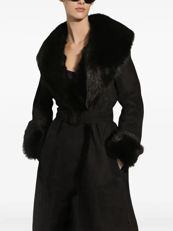 Dolce & Gabbana Belted Coat - N0000 Black
