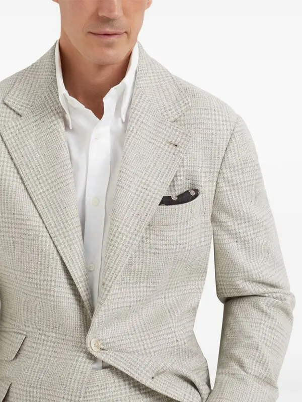 Brunello Cucinelli Check Blazer - Neutrals