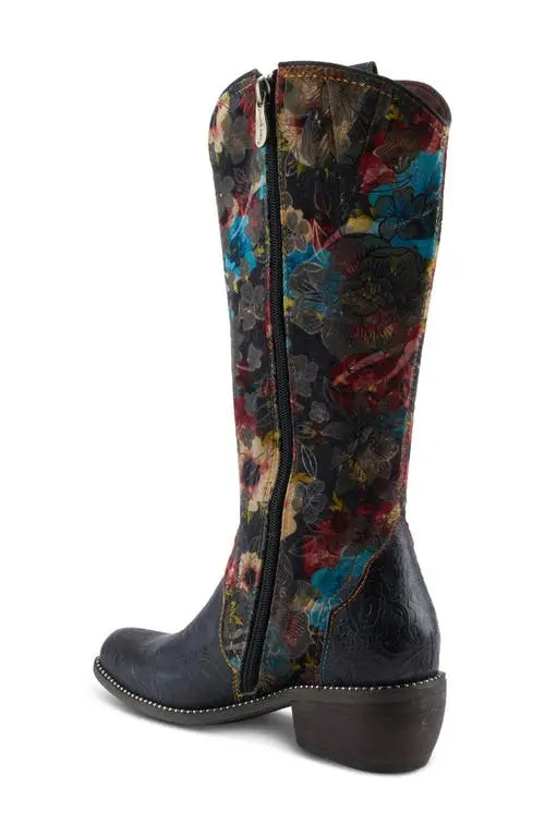 SPRING STEP SHOES Rodeoqueen Knee High Western Boots - Black Multi