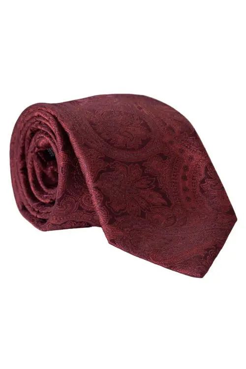 ELIZABETTA Vienna Silk Jacquard Neck Tie - Burgundy