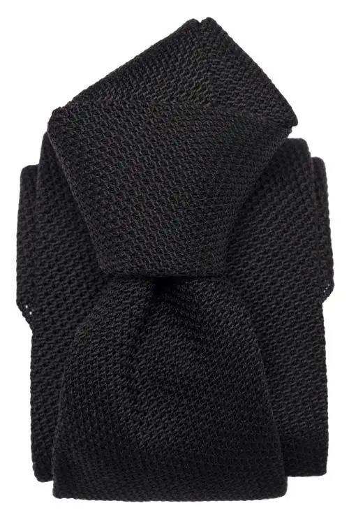 ELIZABETTA Silk Grenadine Neck Tie - Black