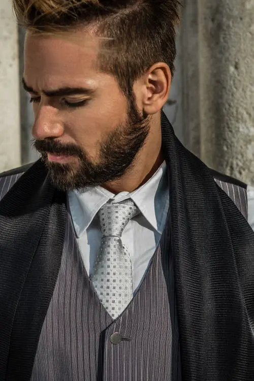 ELIZABETTA Barbera Extra Long Silk Jacquard Neck Tie - Silver