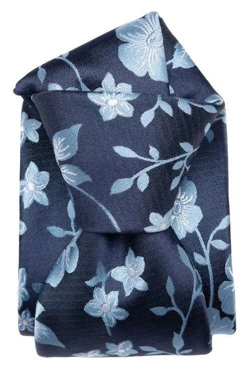 ELIZABETTA Silvio Silk Jacquard Neck Tie - Navy