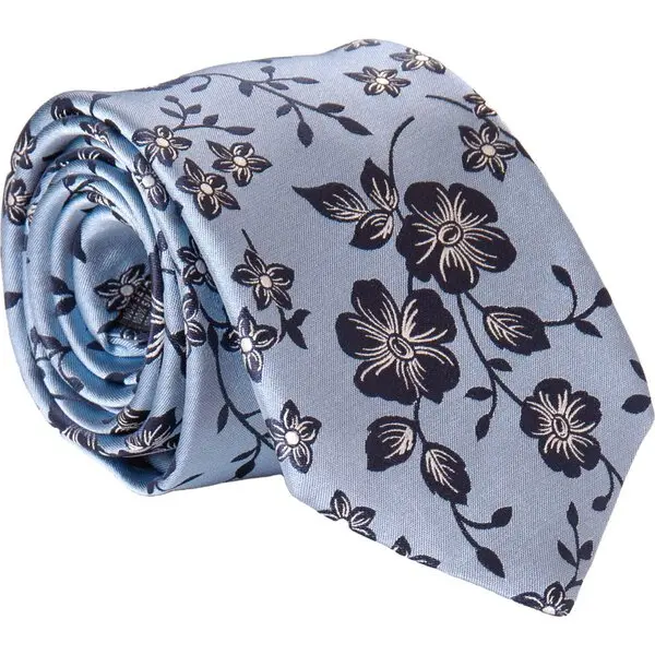 ELIZABETTA Silvio Silk Jacquard Neck Tie - Sky Blue