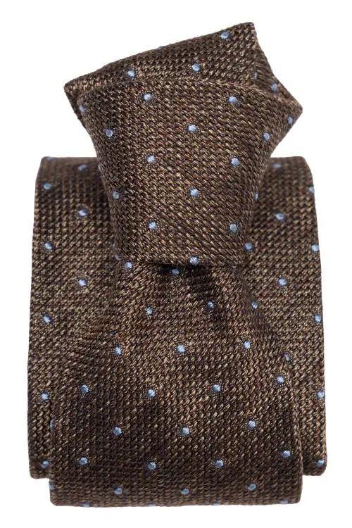 ELIZABETTA Mattei Silk Grenadine Neck Tie - Brown