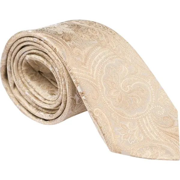 ELIZABETTA Montecarlo Silk Jacquard Neck Tie - Champagne