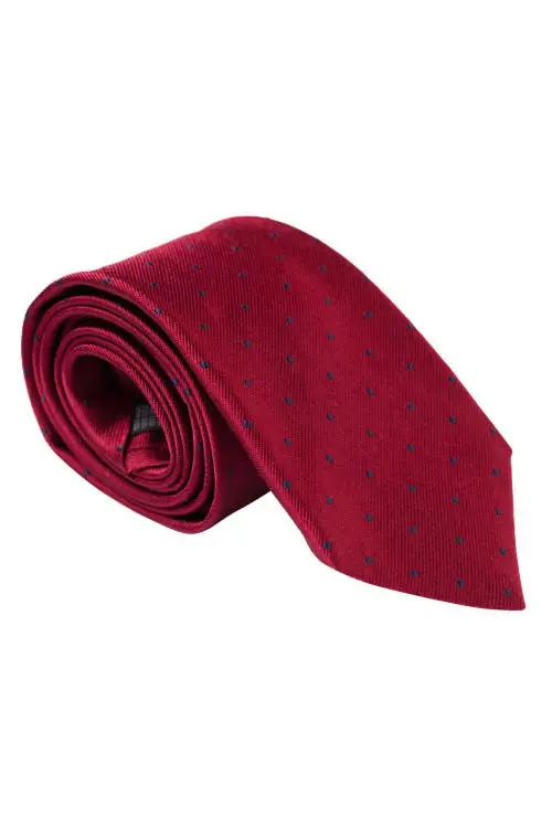 ELIZABETTA Pisa Extra Long Silk Jacquard Neck Tie - Burgundy