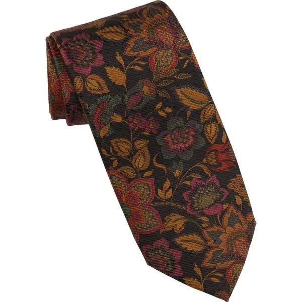 ELIZABETTA Calvino Printed Neck Tie - Black
