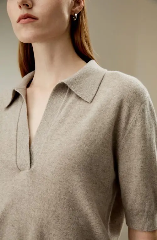 Lilysilk Baby Cashmere Polo Sweater - Camel