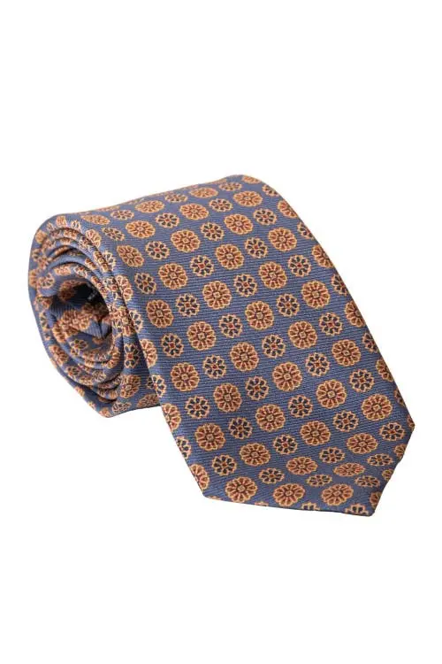 ELIZABETTA Claudius Printed Neck Tie - Venetian Blue
