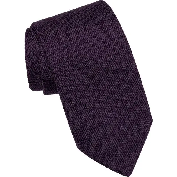 ELIZABETTA Extra Long Silk Grenadine Neck Tie - Purple