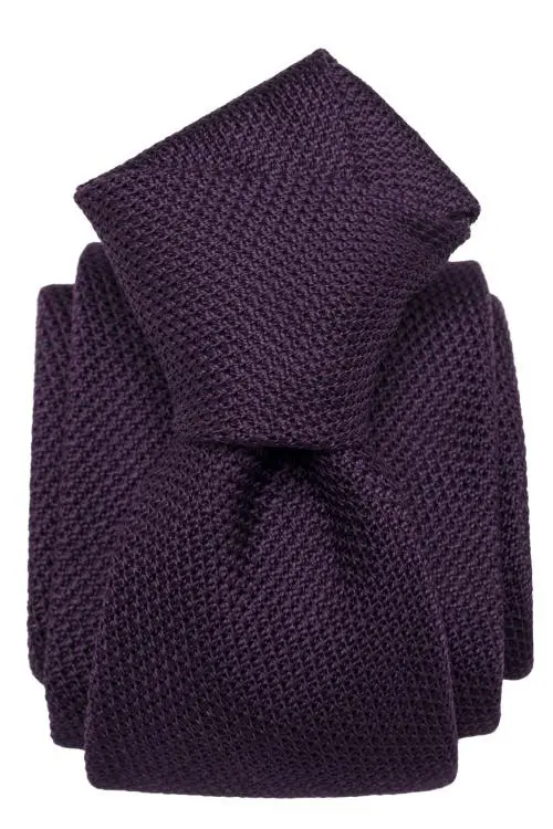 ELIZABETTA Extra Long Silk Grenadine Neck Tie - Purple