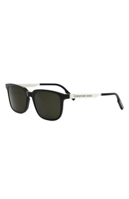 Dior Tag Su 56mm Square Sunglasses - Black/other/green