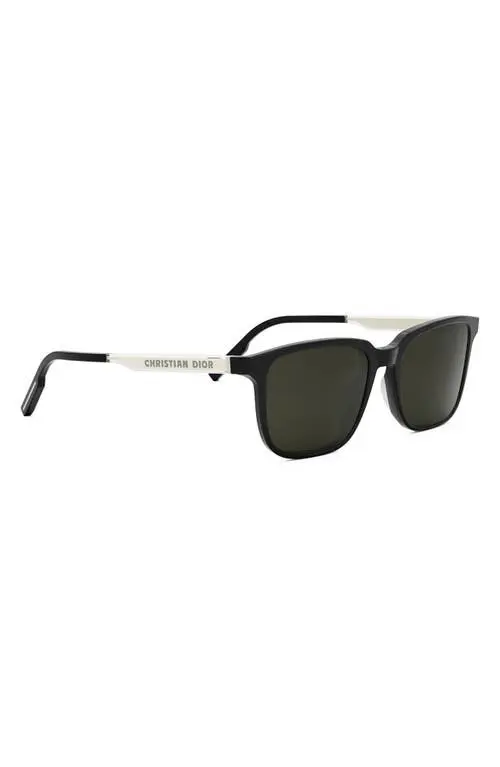 Dior Tag Su 56mm Square Sunglasses - Black/other/green