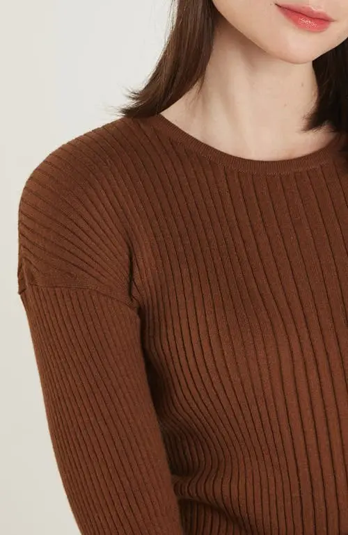 OYUN Ribbed Cotton Blend Crewneck Top - Caviar