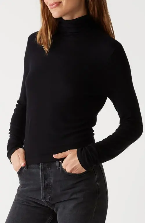Michael Stars Tara Rib Turtleneck - Black