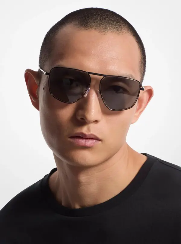 Michael Kors Silverton Aviator Sunglasses - Black