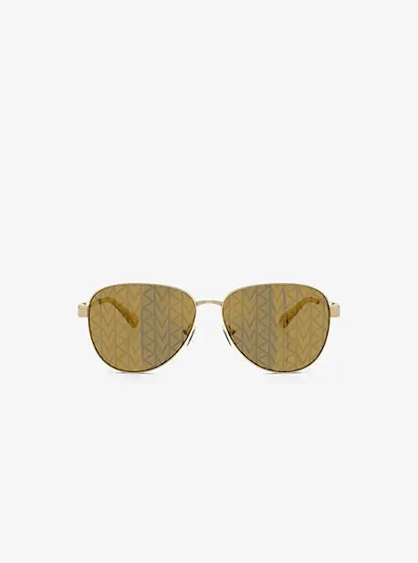 Michael Kors Biarritz Aviator Sunglasses - Gold