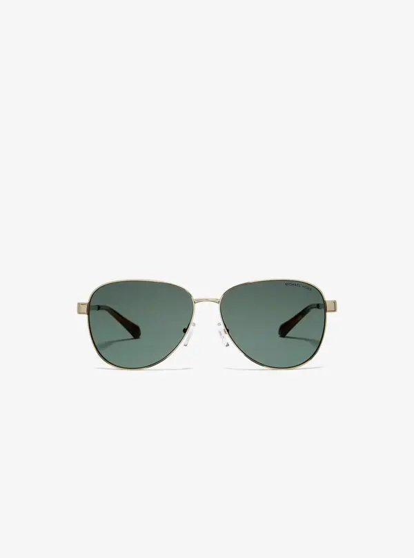 Michael Kors Biarritz Aviator Sunglasses - Gold