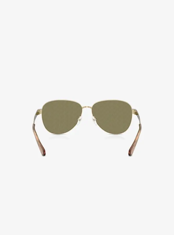 Michael Kors Biarritz Aviator Sunglasses - Gold