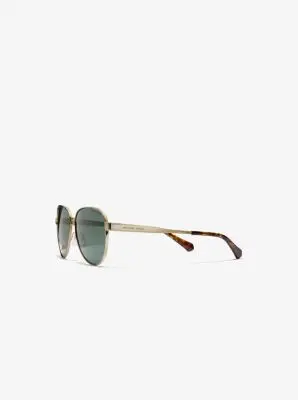 Michael Kors Biarritz Aviator Sunglasses - Gold