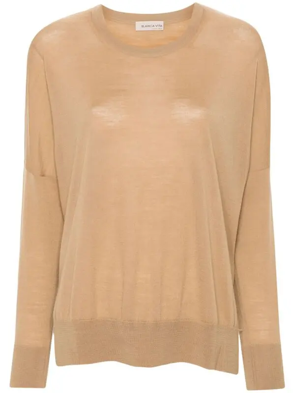 BLANCA VITA Fine-knit Sweater - Brown