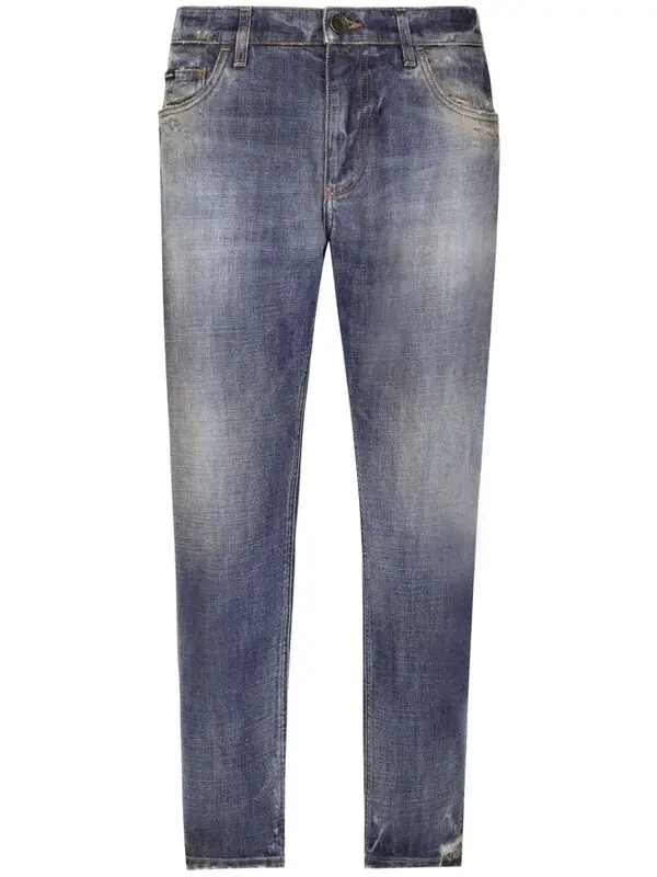 Dolce & Gabbana Distressed-effect Tapered Jeans