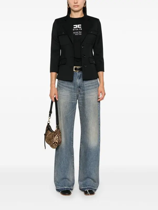 Elisabetta Franchi Multi-pocket Twill Blazer