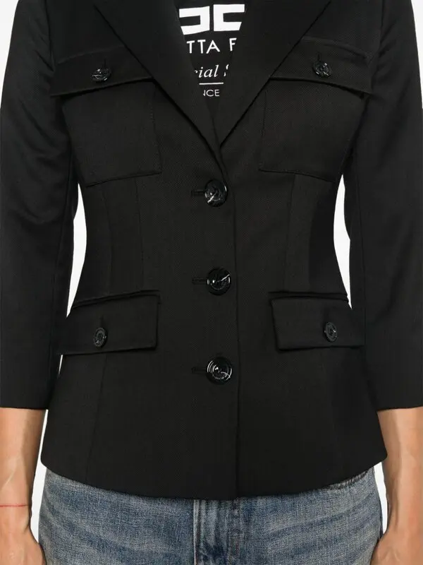 Elisabetta Franchi Multi-pocket Twill Blazer
