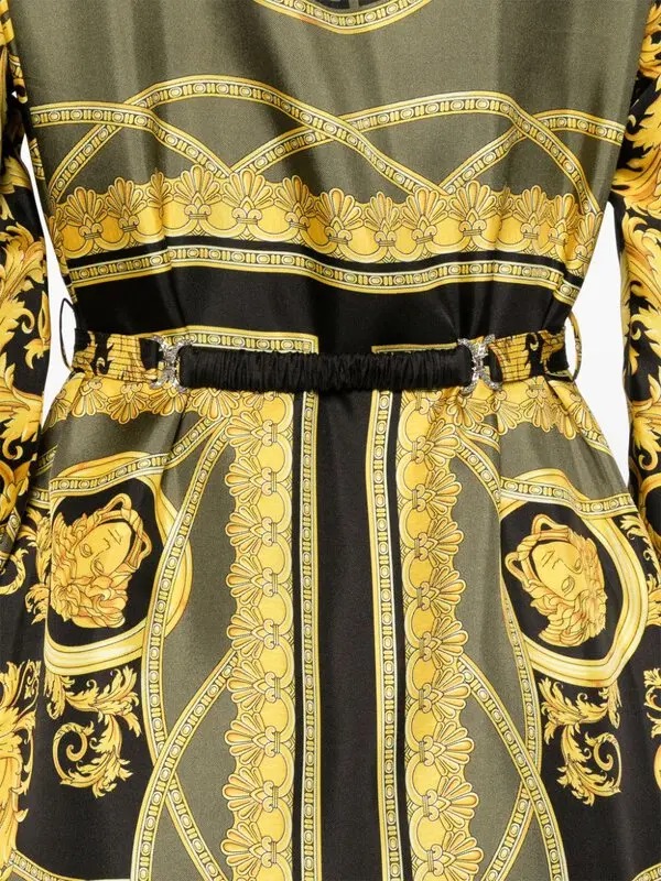 Versace La Coupe Des Dieux Silk Shirt Dress - Black