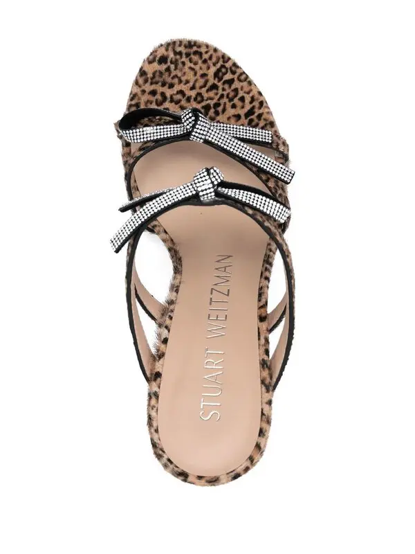 STUART WEITZMAN 100mm Leopard-print Mules