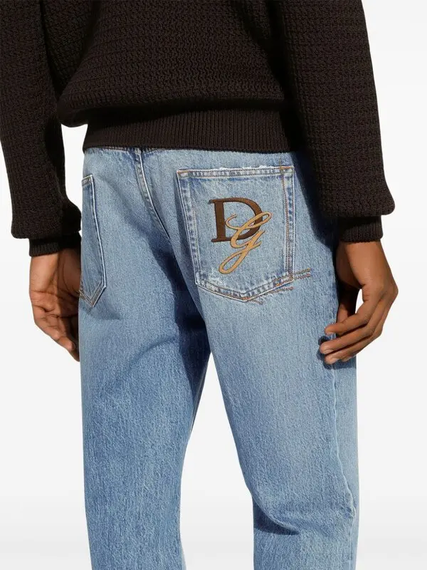 Dolce & Gabbana Logo-embroidered Jeans