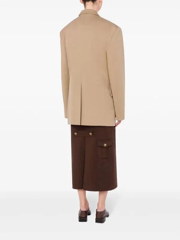 Moschino Peak-lapel Cotton-blend Coat - Neutrals