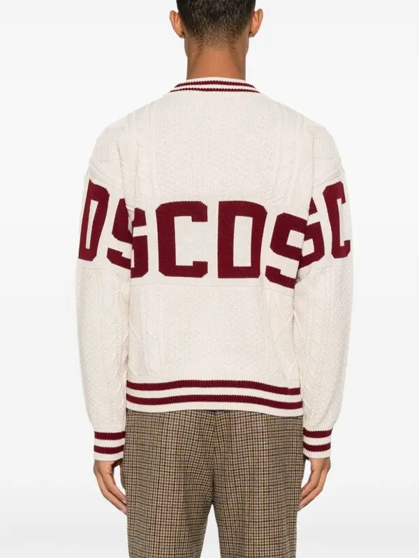 Gcds Band-logo Sweater - Neutrals