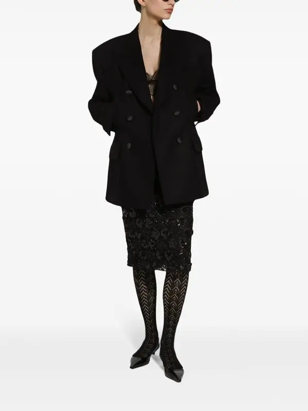 Dolce & Gabbana Sequin-embellished Tweed Skirt - Black