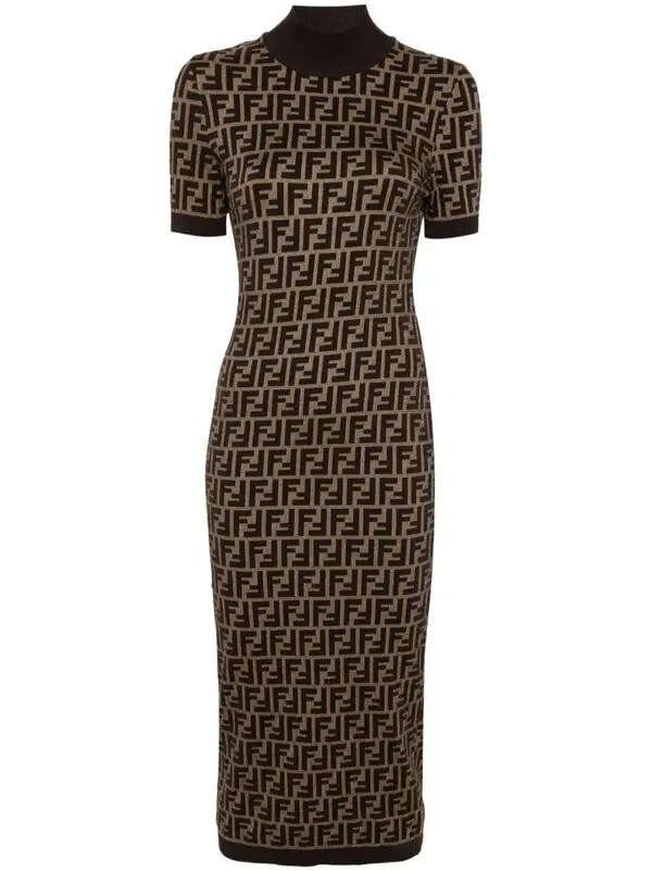 Fendi Ff-jacquard Midi Dress
