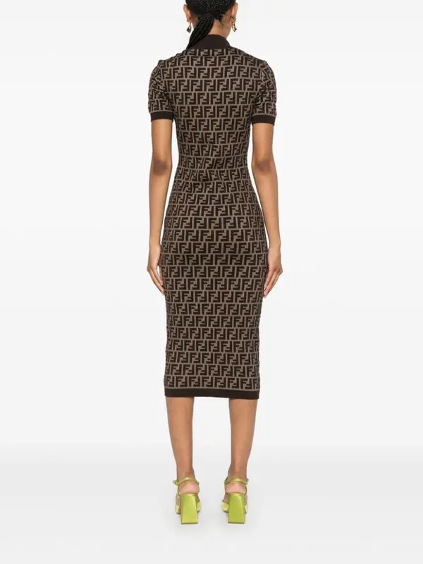 Fendi Ff-jacquard Midi Dress