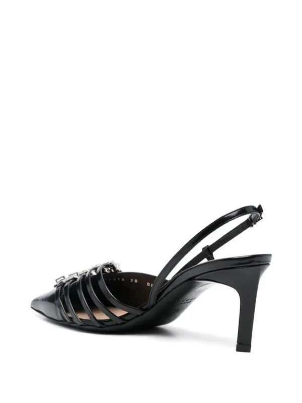 Gucci 65mm Leather Slingback Pumps - Black