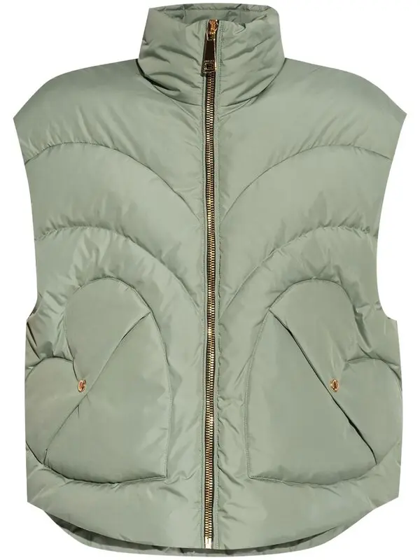 Khrisjoy High-neck Vest Jacket - Green