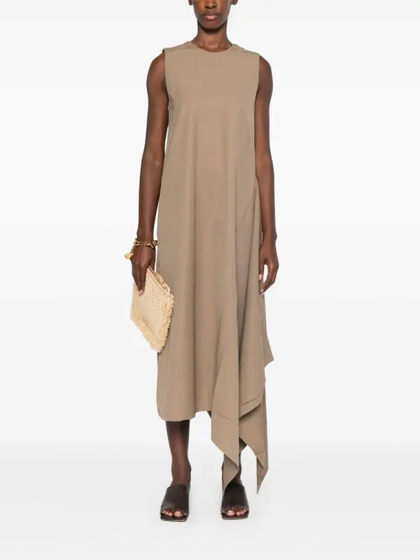 UMA WANG V-back Draped Dress - Brown
