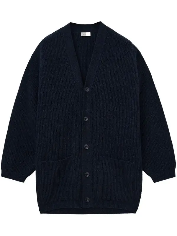LEMAIRE Ribbed Cardigan - Blue