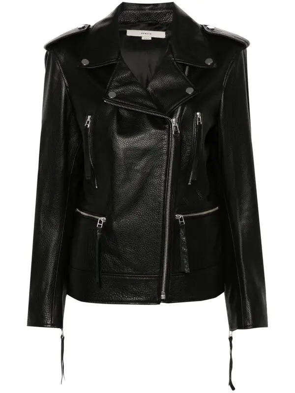 Remain Birger Christensen Leather Biker Jacket - Black