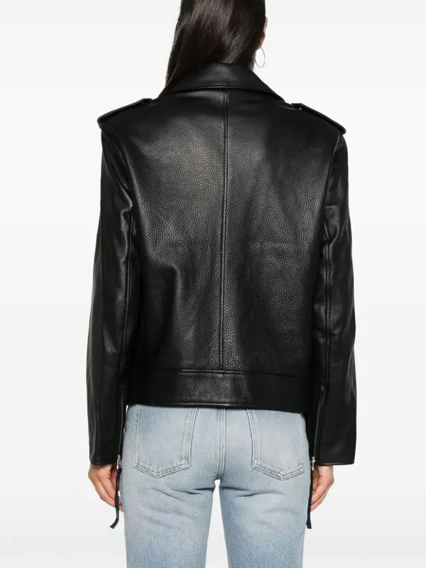 Remain Birger Christensen Leather Biker Jacket - Black