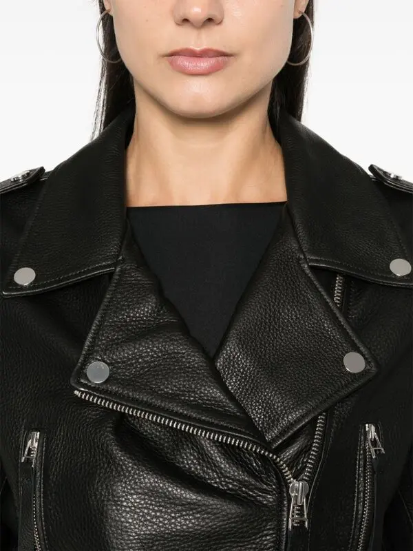 Remain Birger Christensen Leather Biker Jacket - Black