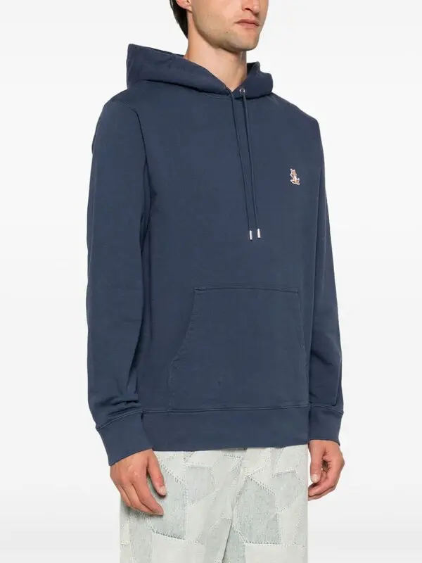 Maison Kitsuné Fox Head Cotton Hoodie - Blue